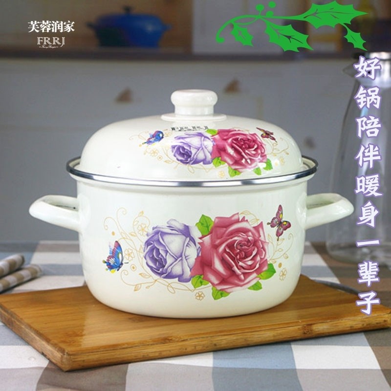 (Clearance treatment of defective products) Enamel pot Treatment pot ...