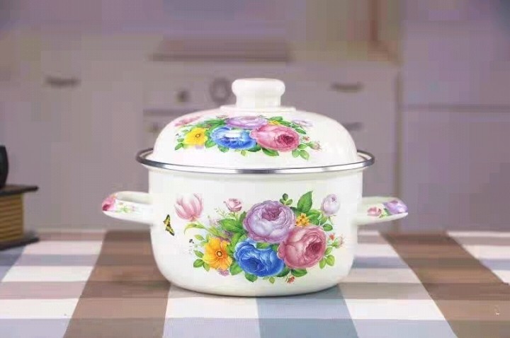 (Clearance treatment of defective products) Enamel pot Treatment pot ...