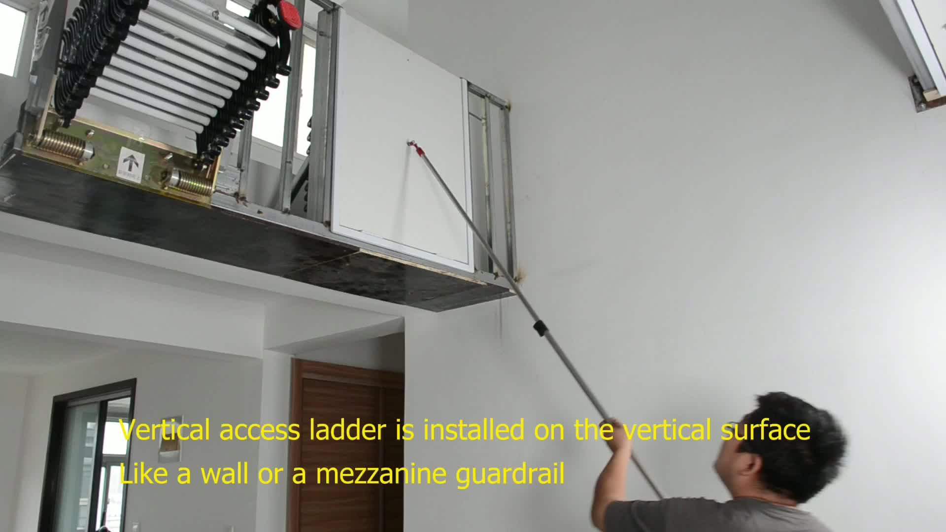 Aluminium Wall Mounted Vertical Pull Down Attic Access Folding Loft ...