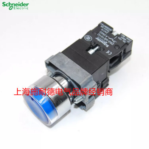 原装施耐德带灯按钮开关XB2BW36B1C=ZB2BWB36C+ZB2BW36CDC24V蓝色