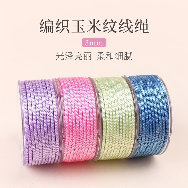 Corn thread 3mm hand-braided rope rope bracelet necklace rope jewelry ...