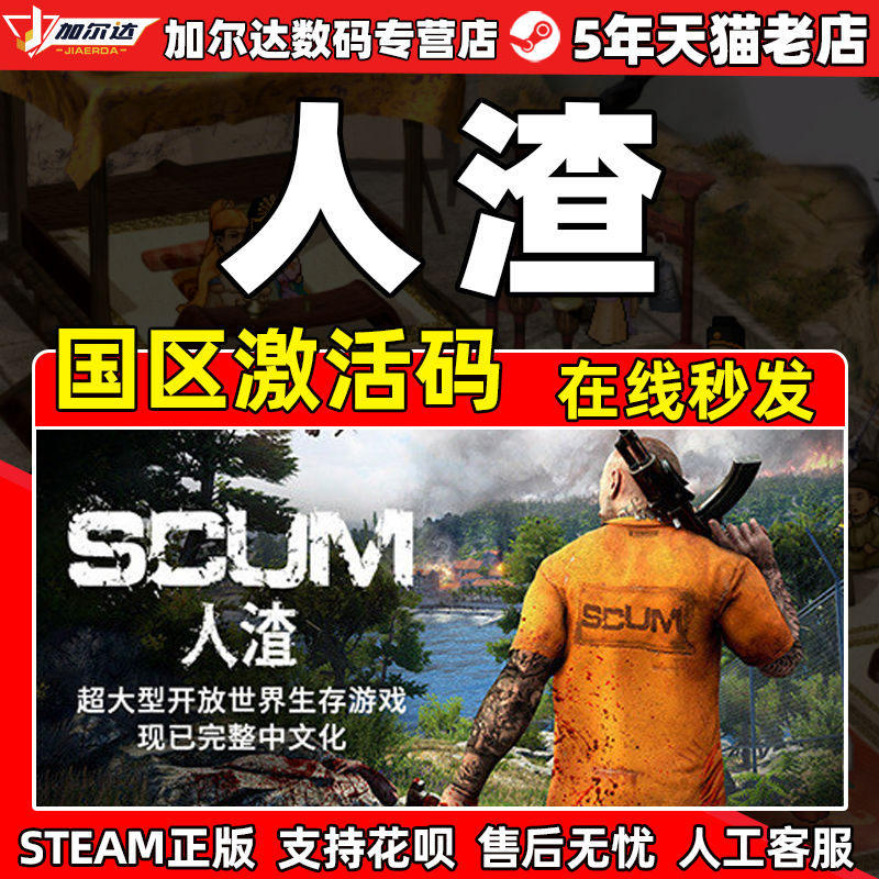 pc中文游戏 人渣 steam SCUM 正版激活码scum 国区/全球激活码cdkey生存联机游戏-Taobao