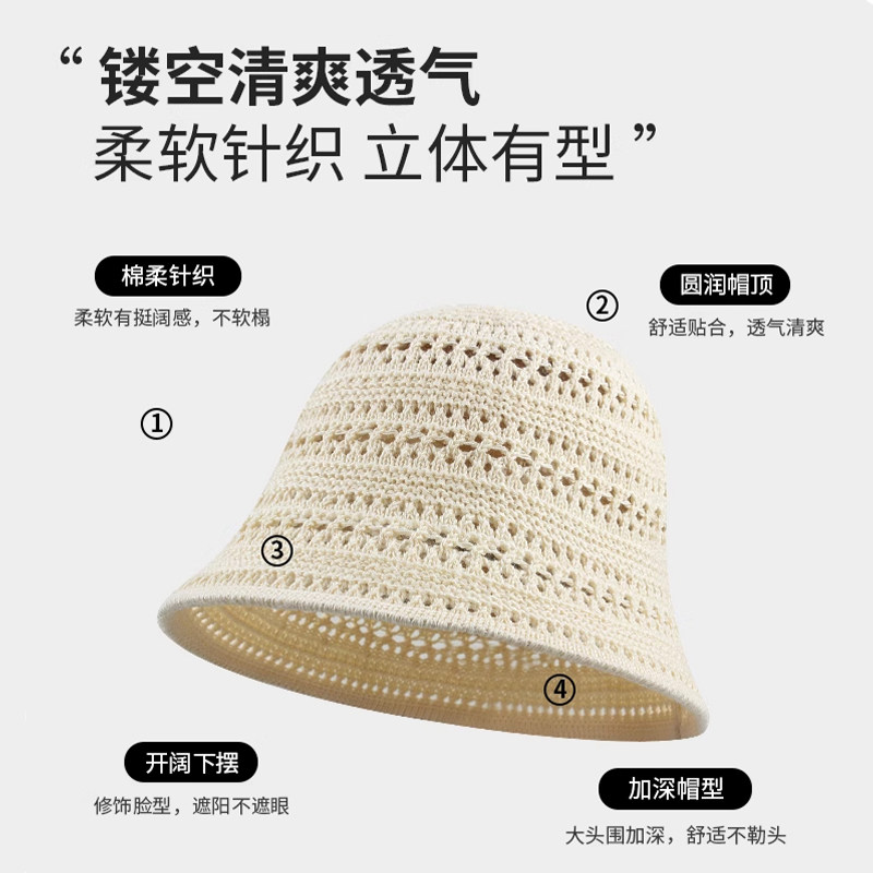 Classy Key设计师联名款混色破洞渔夫帽：夏日防晒新宠，显脸小神器！🌞 -手帕-淘宝百科网