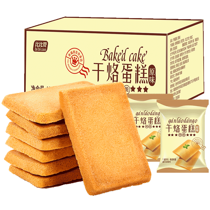 比比赞干烙蛋糕760g168片解馋