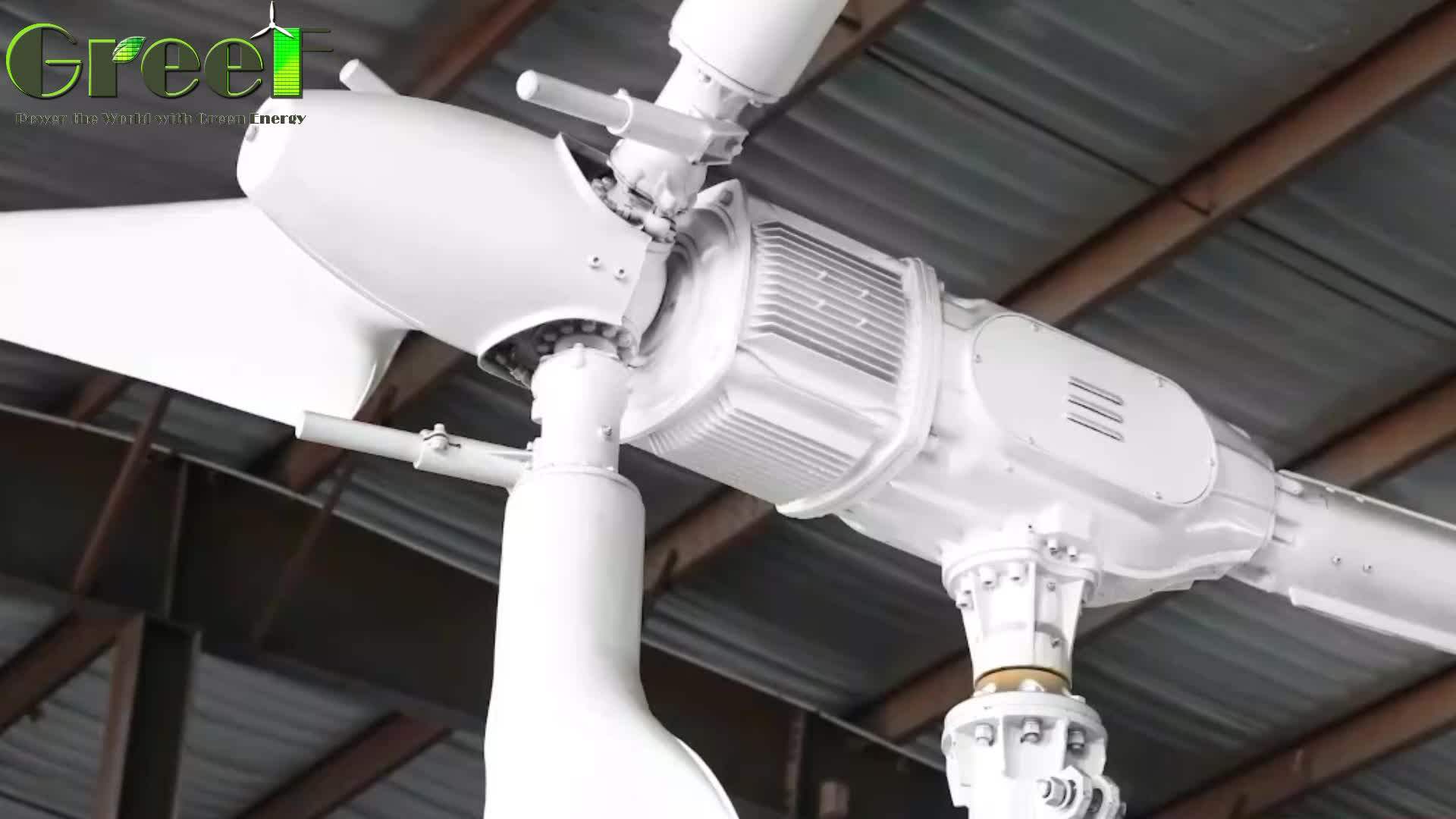 10kw Solar Hybrid Pitch Control Wind Turbine Blades Battery Charge ...