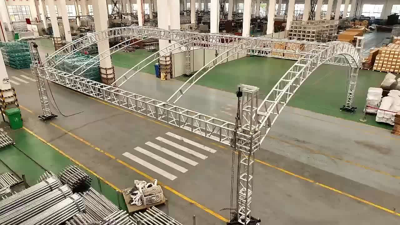 Event Stage Setup Aluminum Full Stage Truss Set Up 600 Curve Truss ...