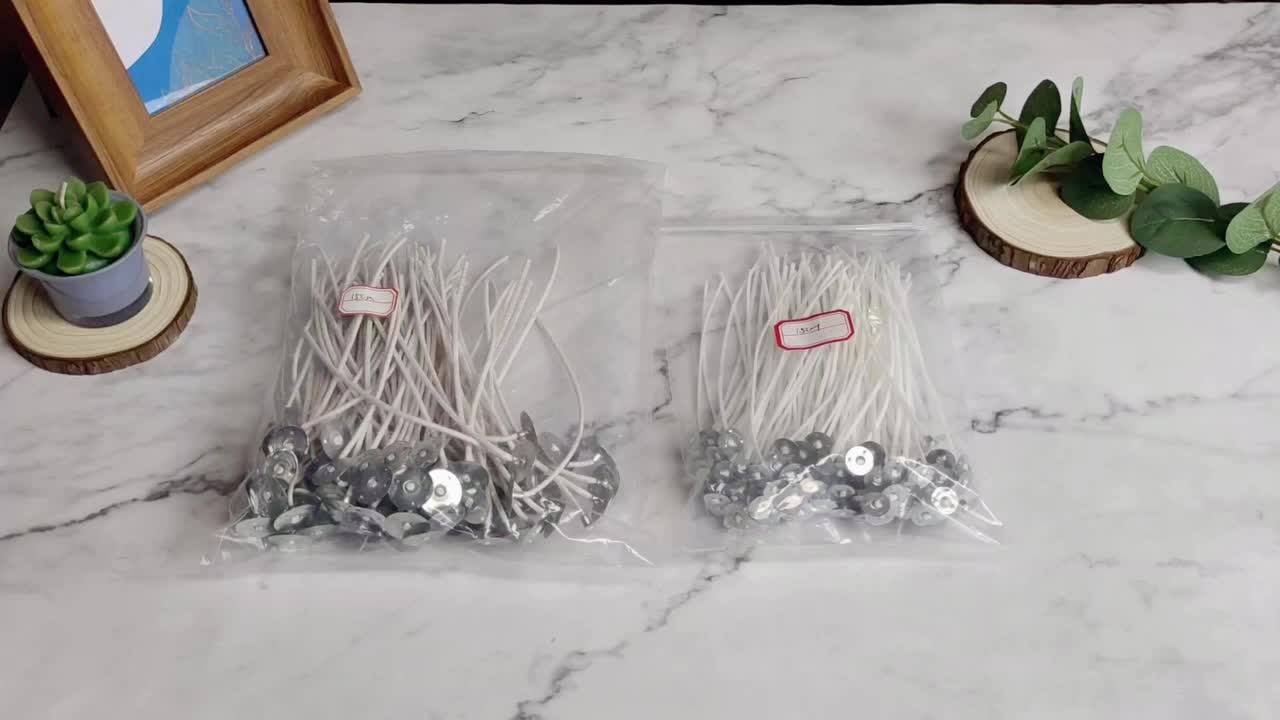 100 Piece Htp Soy Wax Candle Wicks Cotton & Paper Interwoven Core For ...