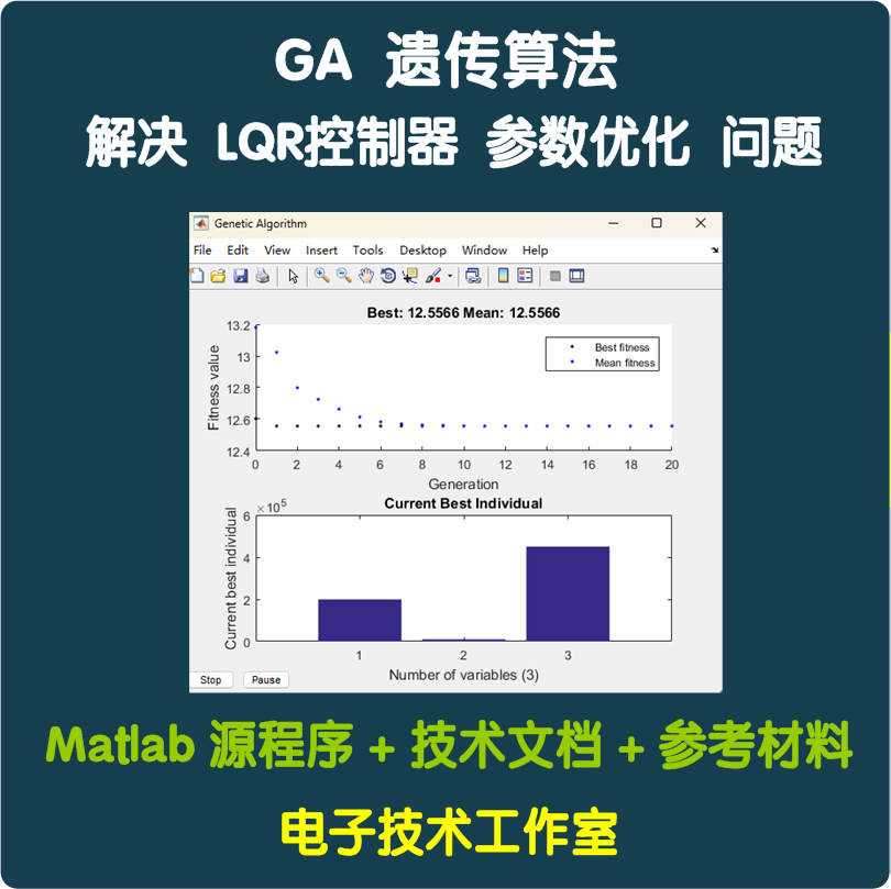 遗传算法 LQR控制器 优化 设计 matlab simulink 仿真 模型 教程