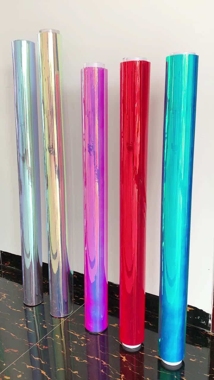 Transparent Pvc Dichroic Iridescent Film Roll For Cosmetic Bags - Buy ...