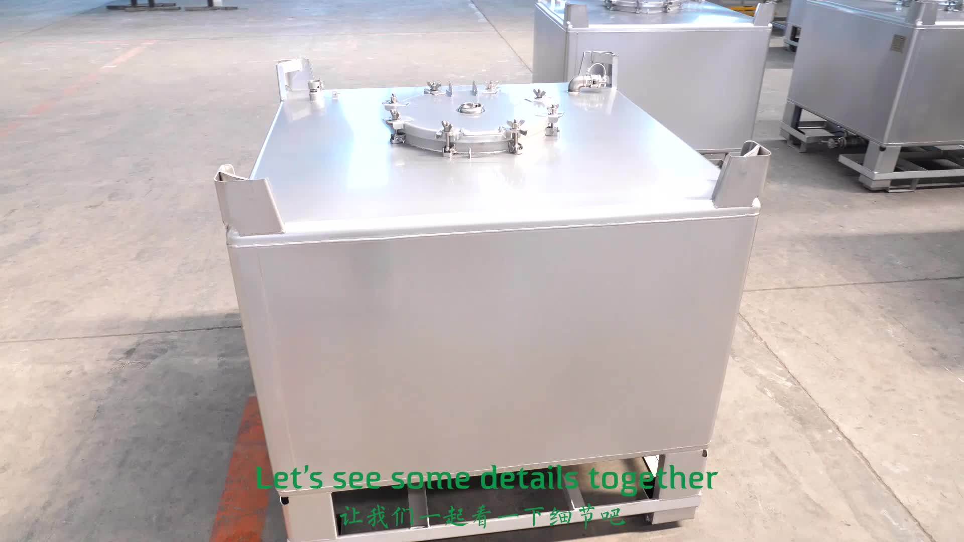 1000l Stainless Steel Chemical Acid Storage Ibc Tank Intermediate Bulk ...