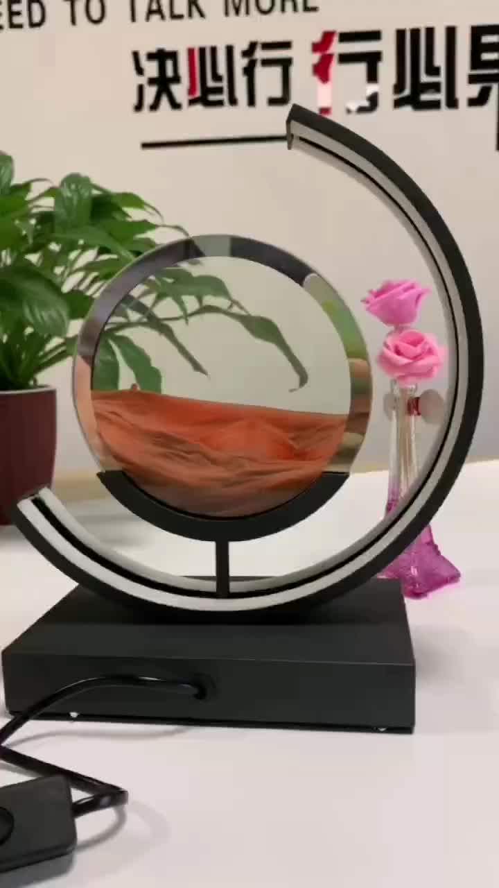 15w Moving Sand Art Desk Lamp 5v 3d Craft Quicksand Natural Landscape ...