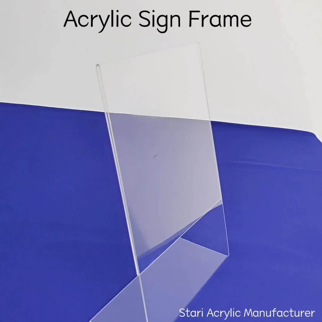 Vertical Tabletop Slanted Menu Stand Clear Acrylic A4 Sign Holder With ...