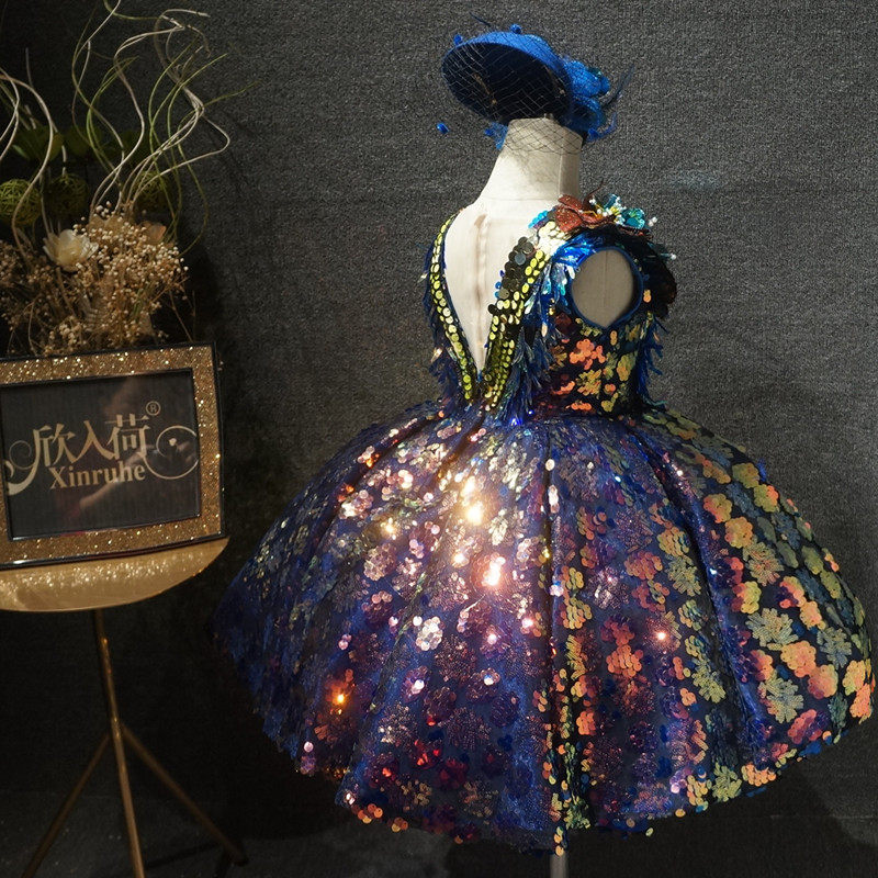 Xin into the lotus children's dress short unkempt skirt princess dress ...