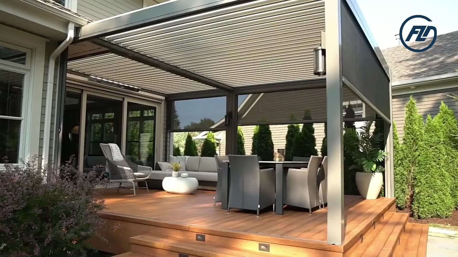 Luxury Louver Roof Outdoor Pavilion Sunshade Garden Decoration Louvers ...