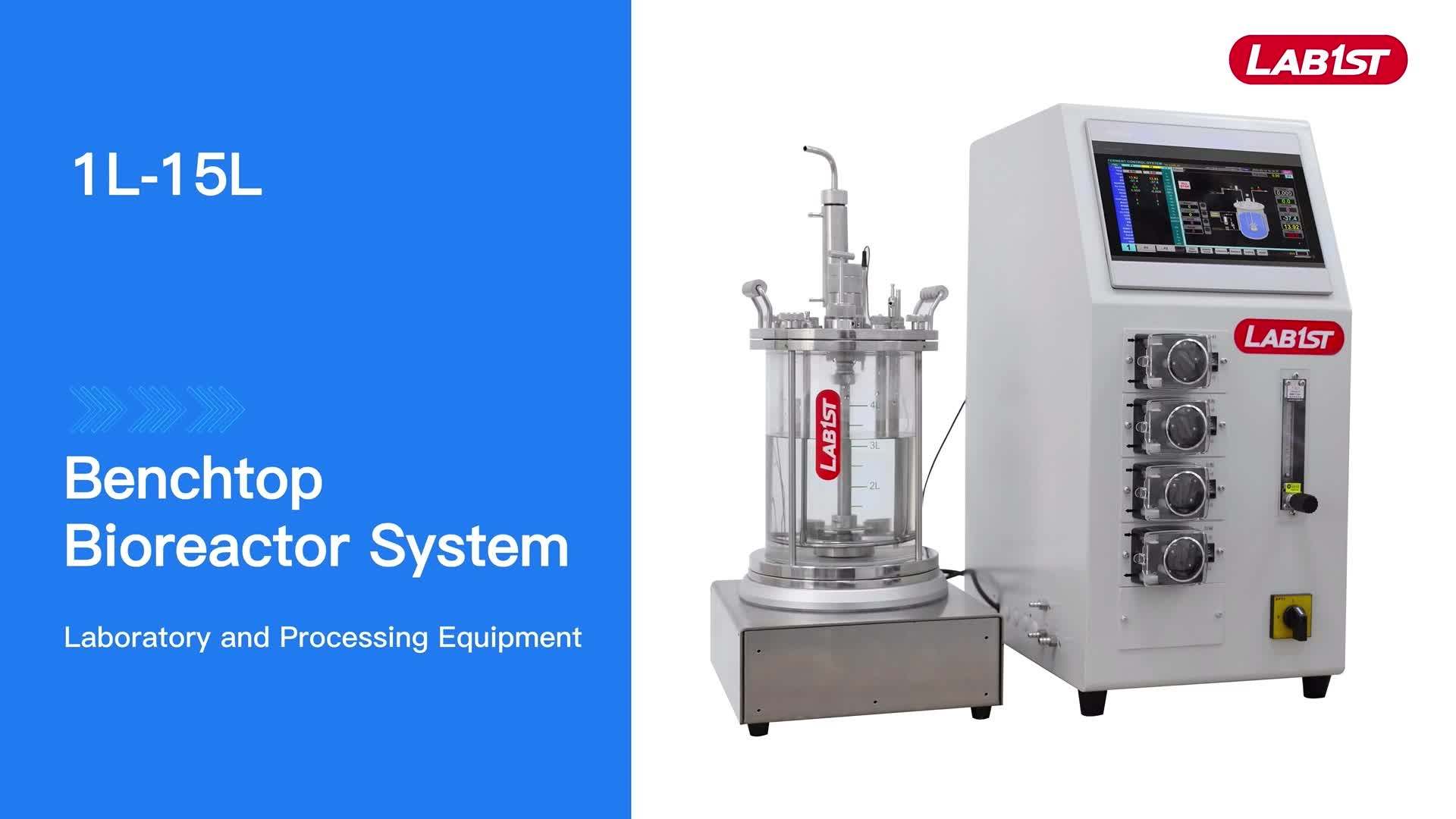 Lab Scale Bioreactor Laboratory Small Glass Bioreactor Fermenter 1l 2l ...