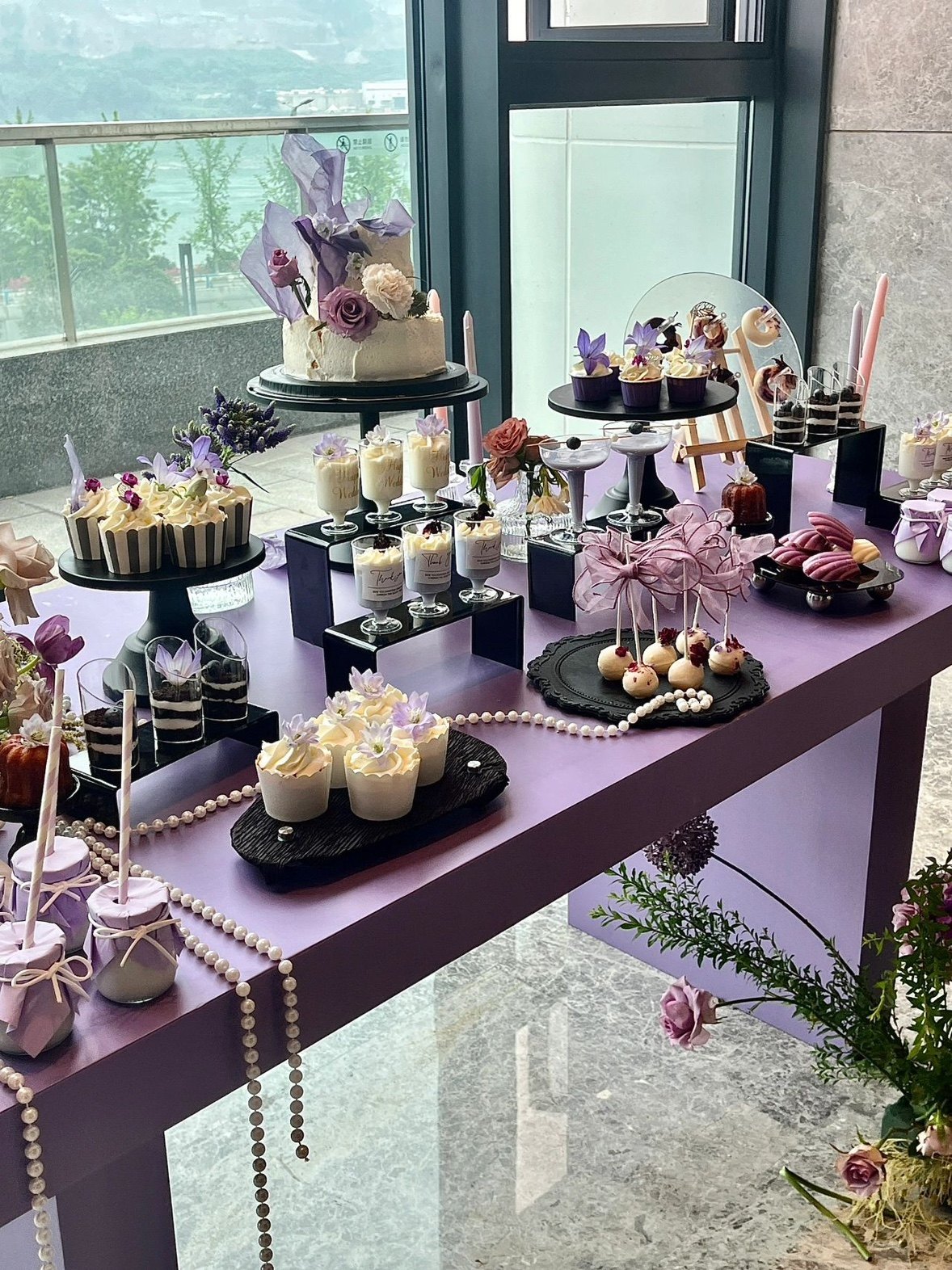 Black dessert table display stand! the ultimate wedding display piece ...
