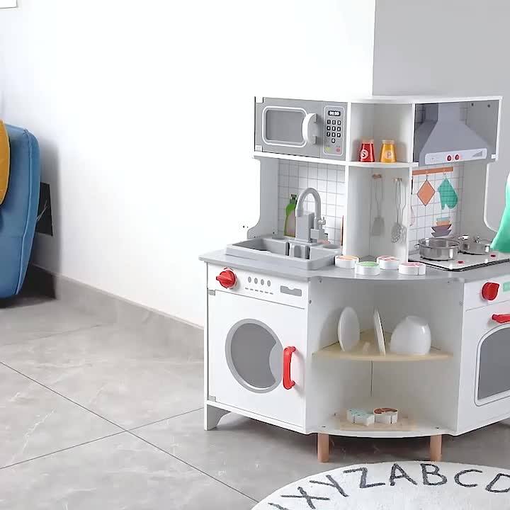 New Design Wooden Kids Corner Kitchen Sound And Light Kitchen Toys With ...