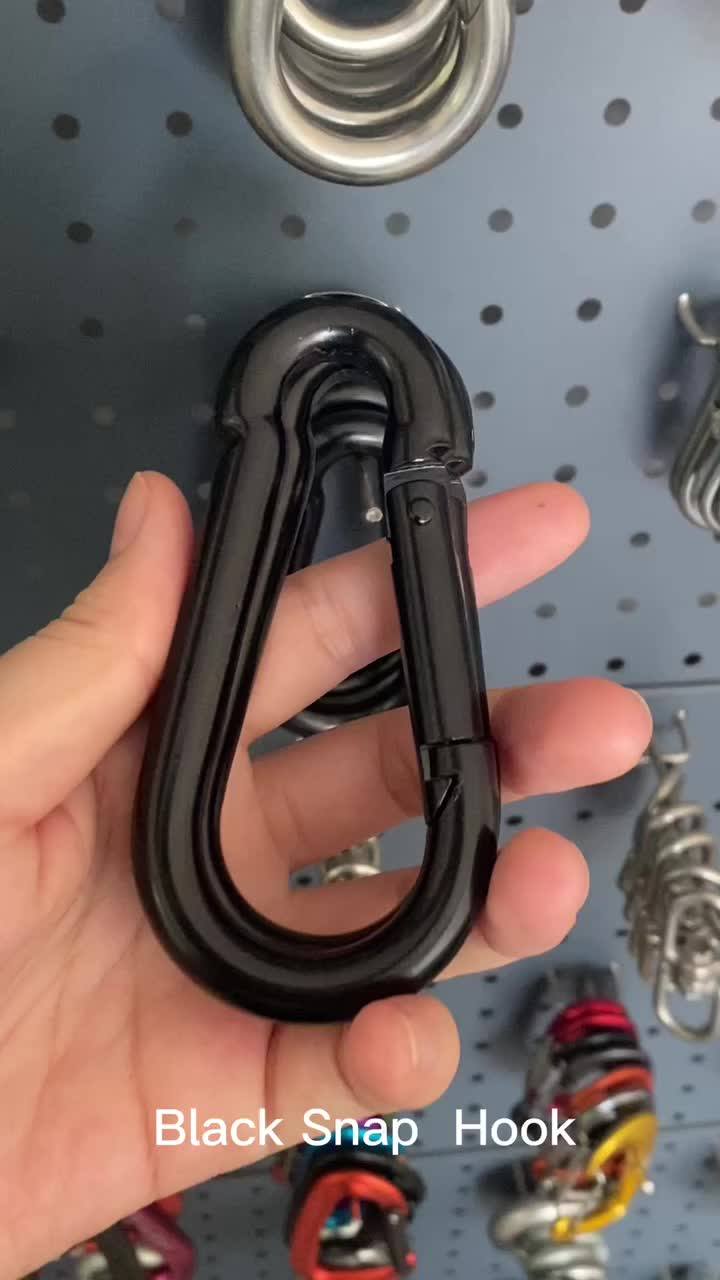 Manufacturer Carabiner Stainless Steel Spring Snap Hook Iron Black ...