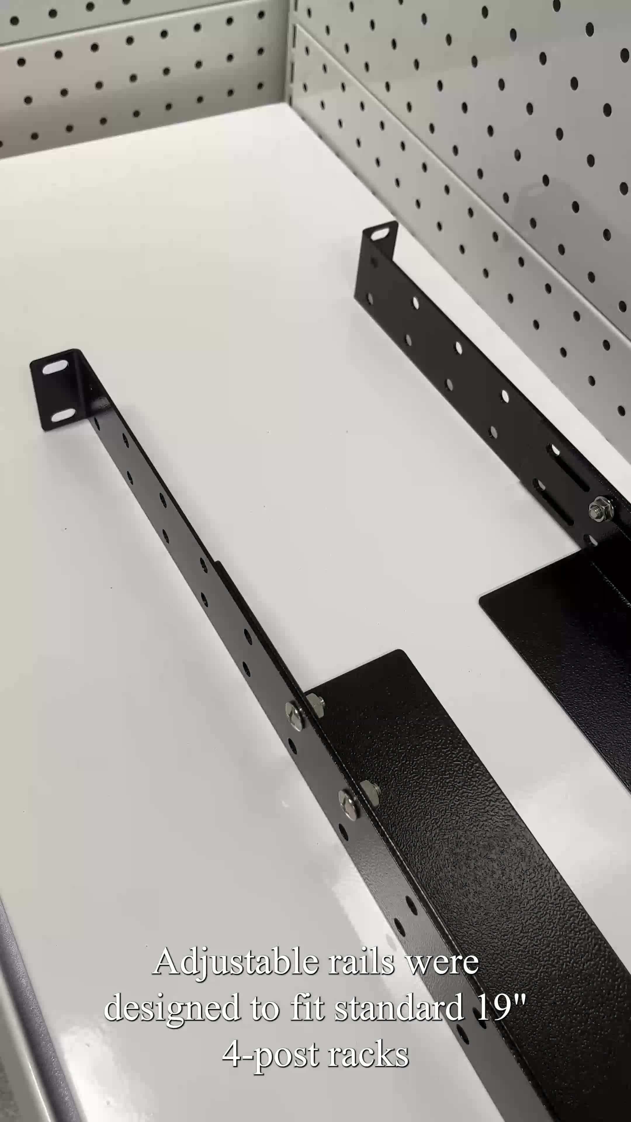 Universal 1u Rack Mount 4-post Shelf Rail Adjustable Rack Mount Server ...