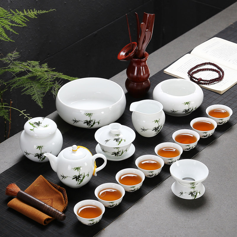 [USD 20.28] household blue and white porcelain kung fu tea set small ...