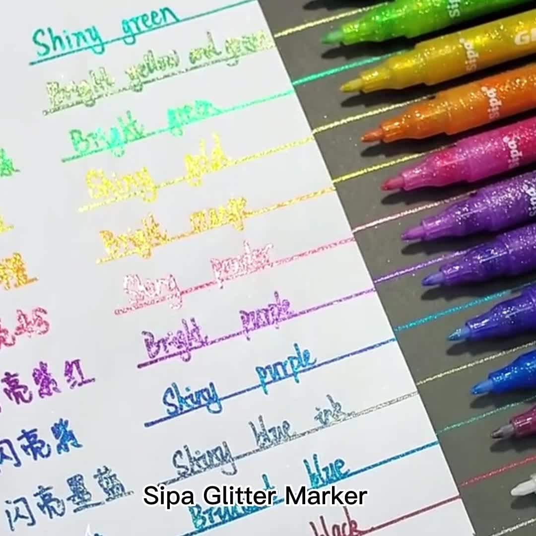 Sipa Glitter Colors Water Based Marker Pen Set Painting Graffiti ...