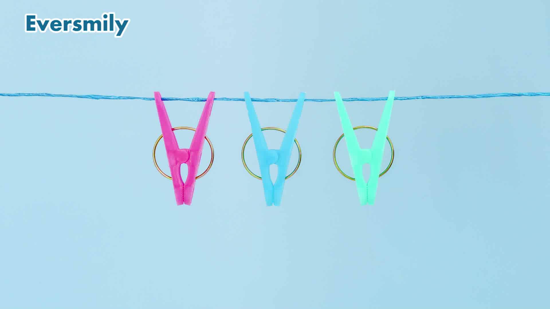 Eversmily High Quality 20 Pack Colorful Plastic Clothespins Air-drying ...