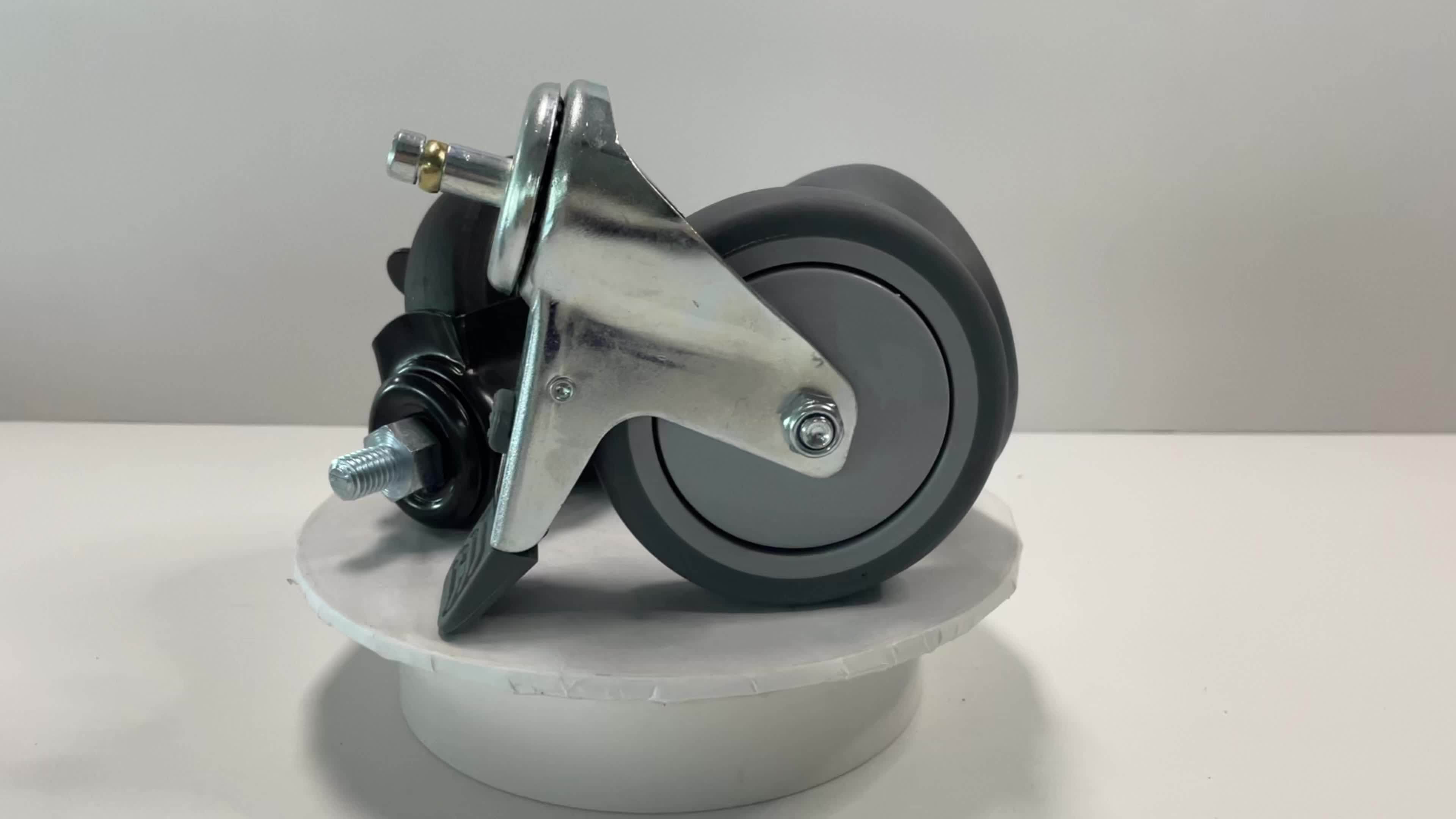 Caster Wheel Heavy Duty 4 Inch With Brake Stopper Grey Tpr Making ...