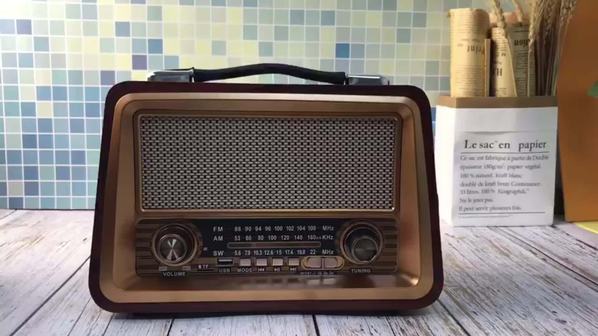 Retro Vintage Wooden Wireless Rechargeable Usb Fm Am Sw 3 Bands Radio ...