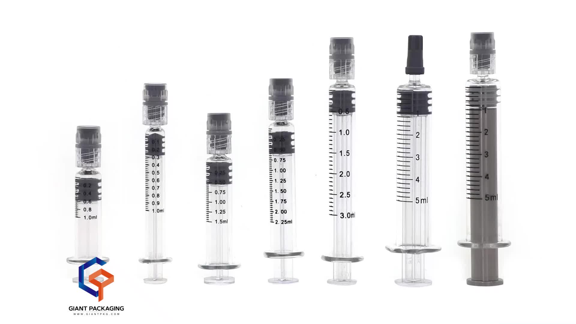 1ml 2.25ml 3ml 5ml Prefilled Borosilicate Syringe Metal Plastic Plunger Luer Lock Syringes 5ml ...