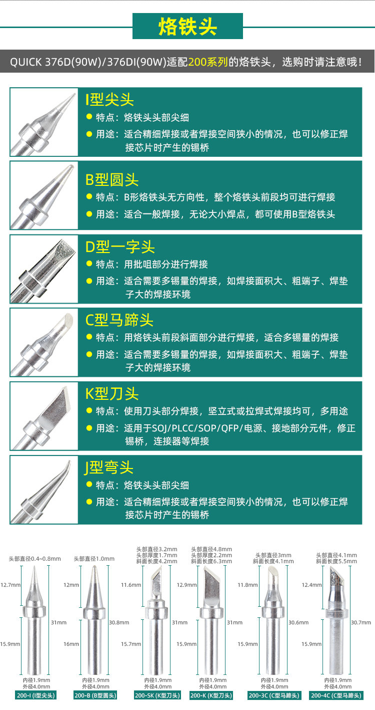 QUICK快克自动出锡机焊台破锡376D 376DI数显可调控温90W烙铁150W-阿里巴巴