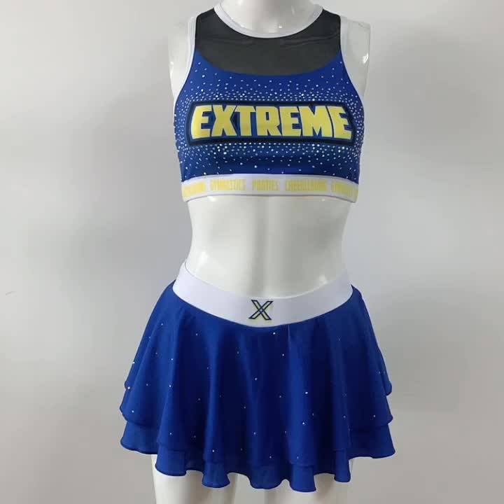 Customized Design Sublimated Print Lightning Design Cheer Uniforms Kids ...