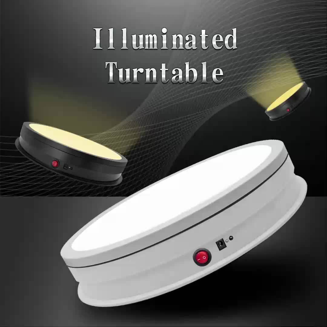 45cm 360 Degree Turntable Spin Luminous Display Stand Turntable Shoot ...