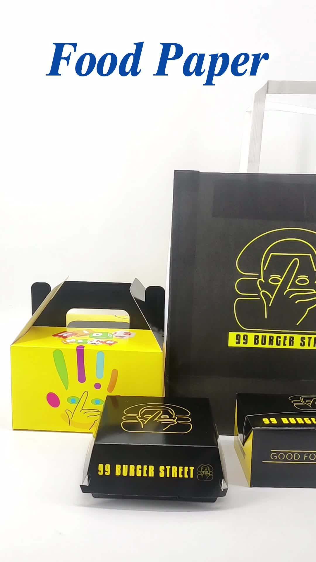 Custom Food Grade Takeaway Fries Burger Biodegradable Food Grade Paper ...