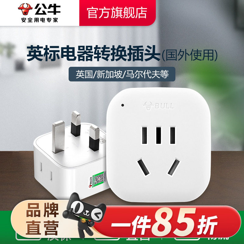 Bull British Standard Conversion Plug Power Converter Socket Uk ...