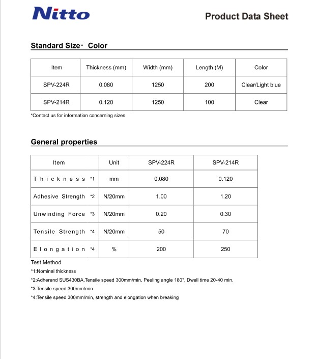 原装进口日东蓝膜晶圆膜SPV-224R减薄研磨划片胶带膜280mm宽-阿里巴巴
