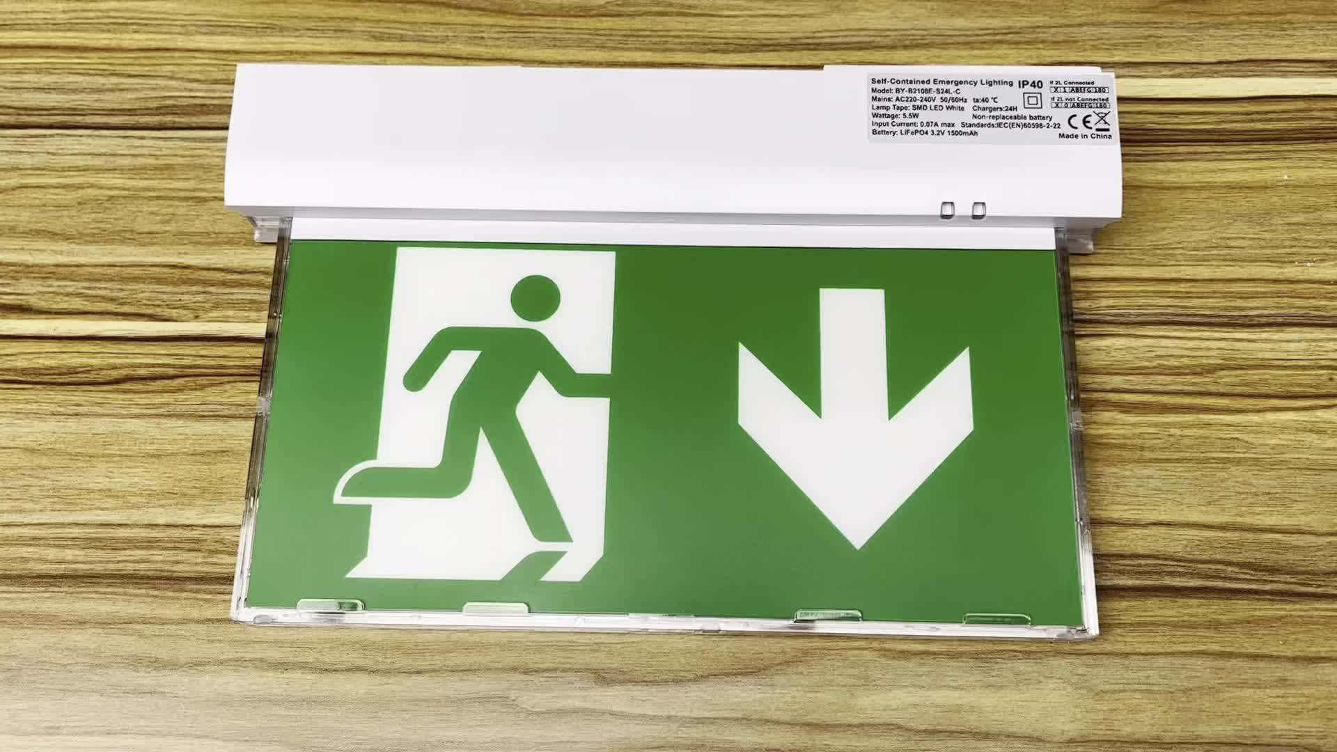 Self-contained Emergency Light 3 Hours Back Up Led Emergency Exit Sign ...