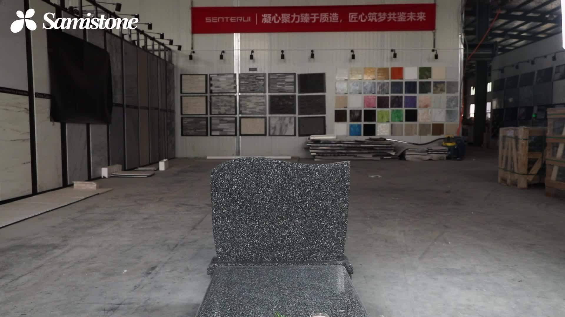 Samistone Modern Polished Granite Flat Shape Tombstone Slabs Design ...