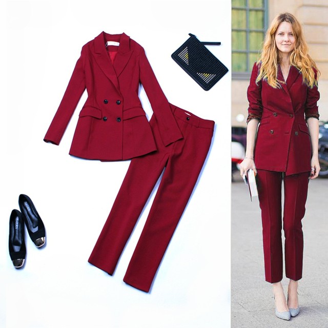 New autumn professional formal wear Angela red temperament commuter ...