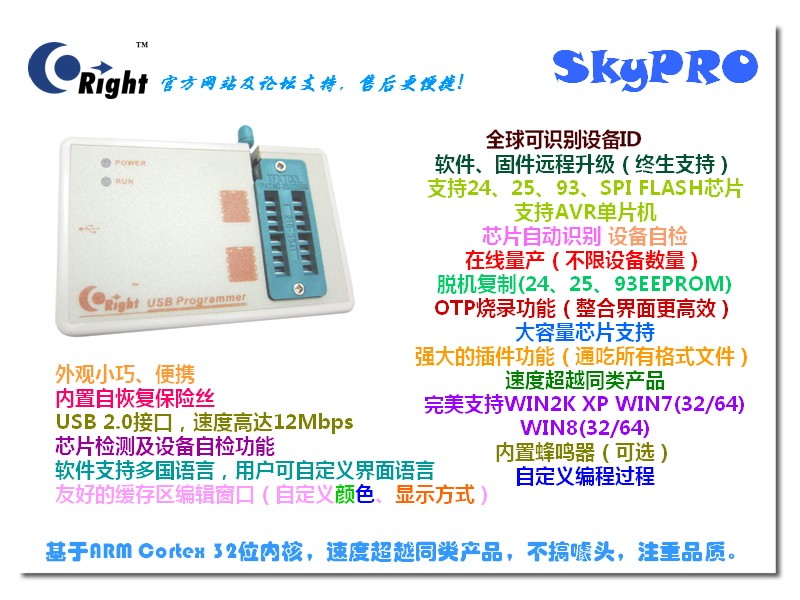 SkyPRO 24/25/93 BIOS SPI Flash AVR 编程器：解锁硬件新玩法，烧录界的黑马！-编程器-淘宝百科网