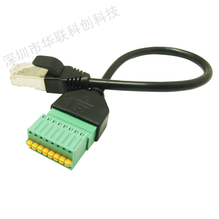 RJ45水晶头转8位端子RJ45公头母头RJ45带线转接头网线插座转端子-阿里巴巴