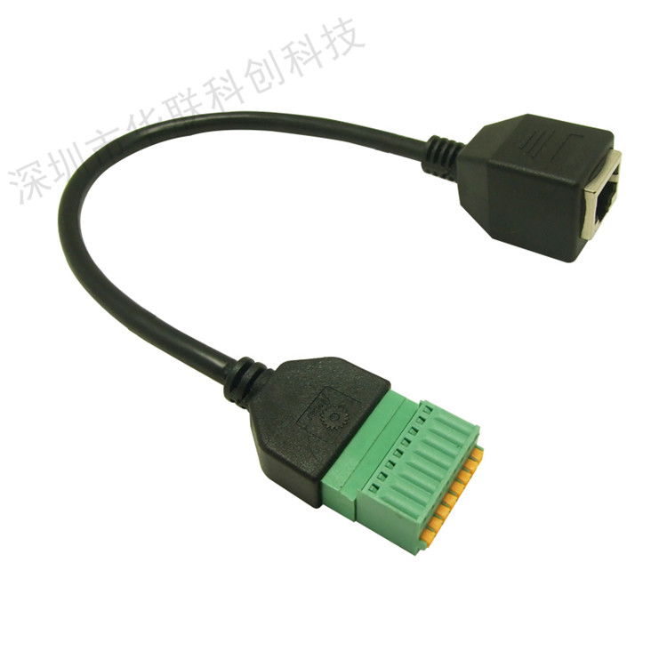 RJ45水晶头转8位端子RJ45公头母头RJ45带线转接头网线插座转端子-阿里巴巴
