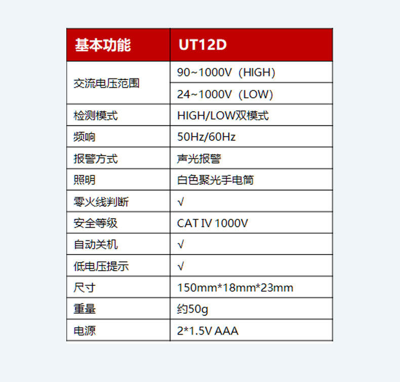 非接触式测电笔电工火线感应闪光UT12A UT12C UT12D优利德 - 伍陆电子