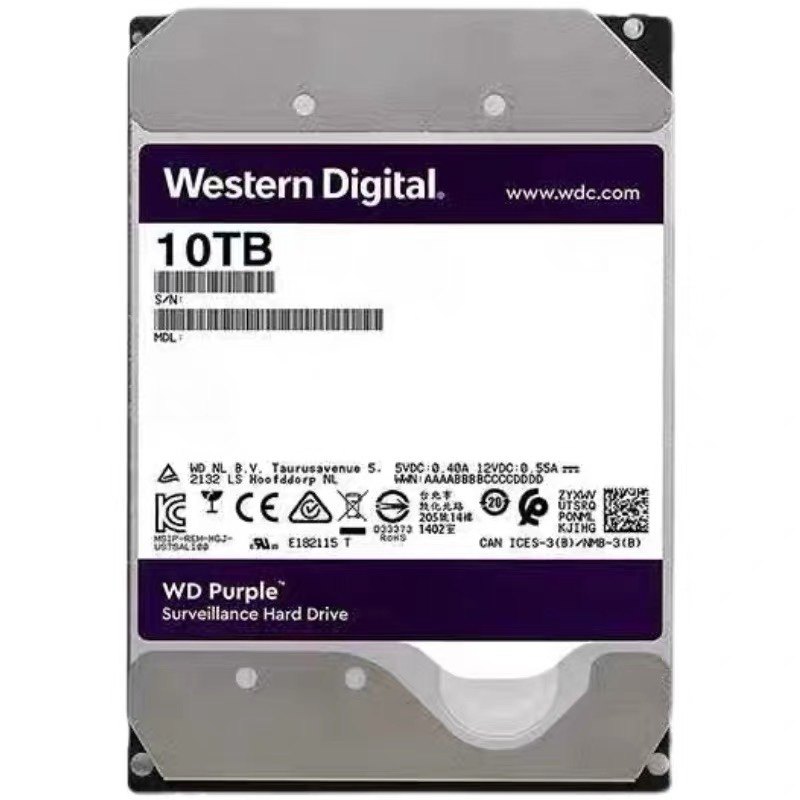 西数10T紫盘 WD102PURX监控安防用10T硬盘垂直硬盘服务器阵列存储-阿里巴巴