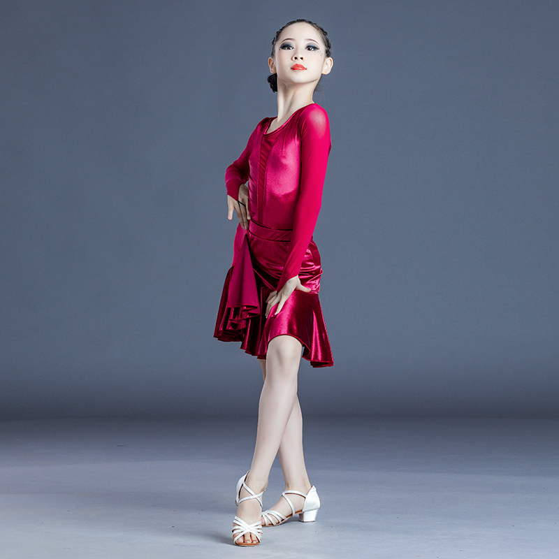 Girls Latin Dance Dresses Children Latin dance Suit Girls professional ...