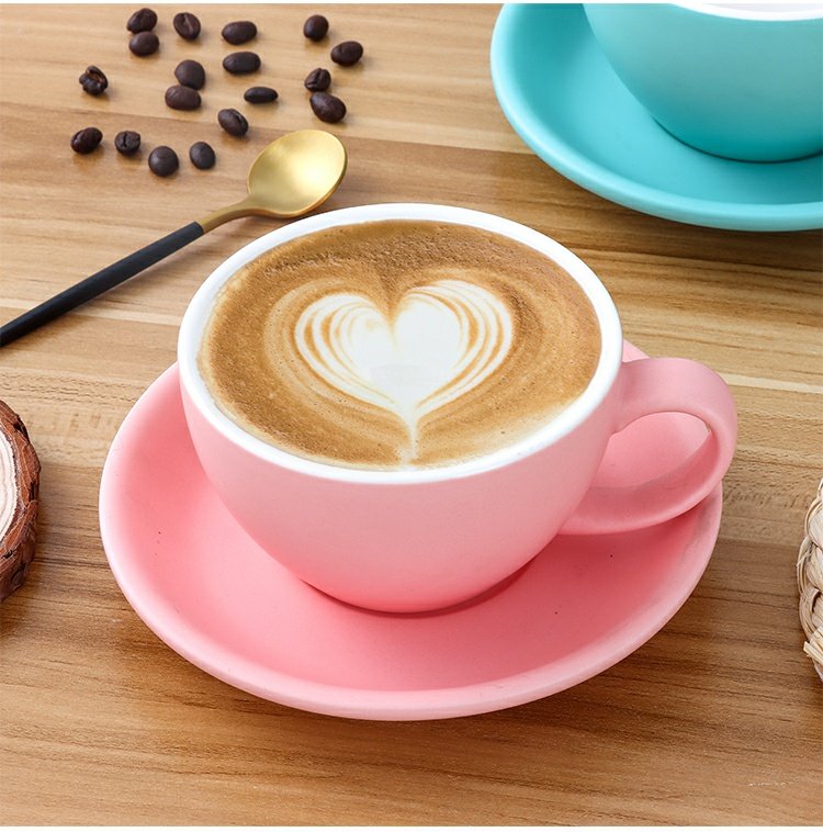 欧式高颜值陶瓷咖啡杯卡布奇诺拿铁拉花专业咖啡杯碟套装300毫升-阿里巴巴
