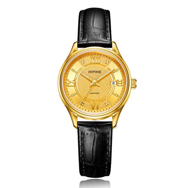 Golden Watch New Couple Watch Men's Business quartz watch retro Roman ...