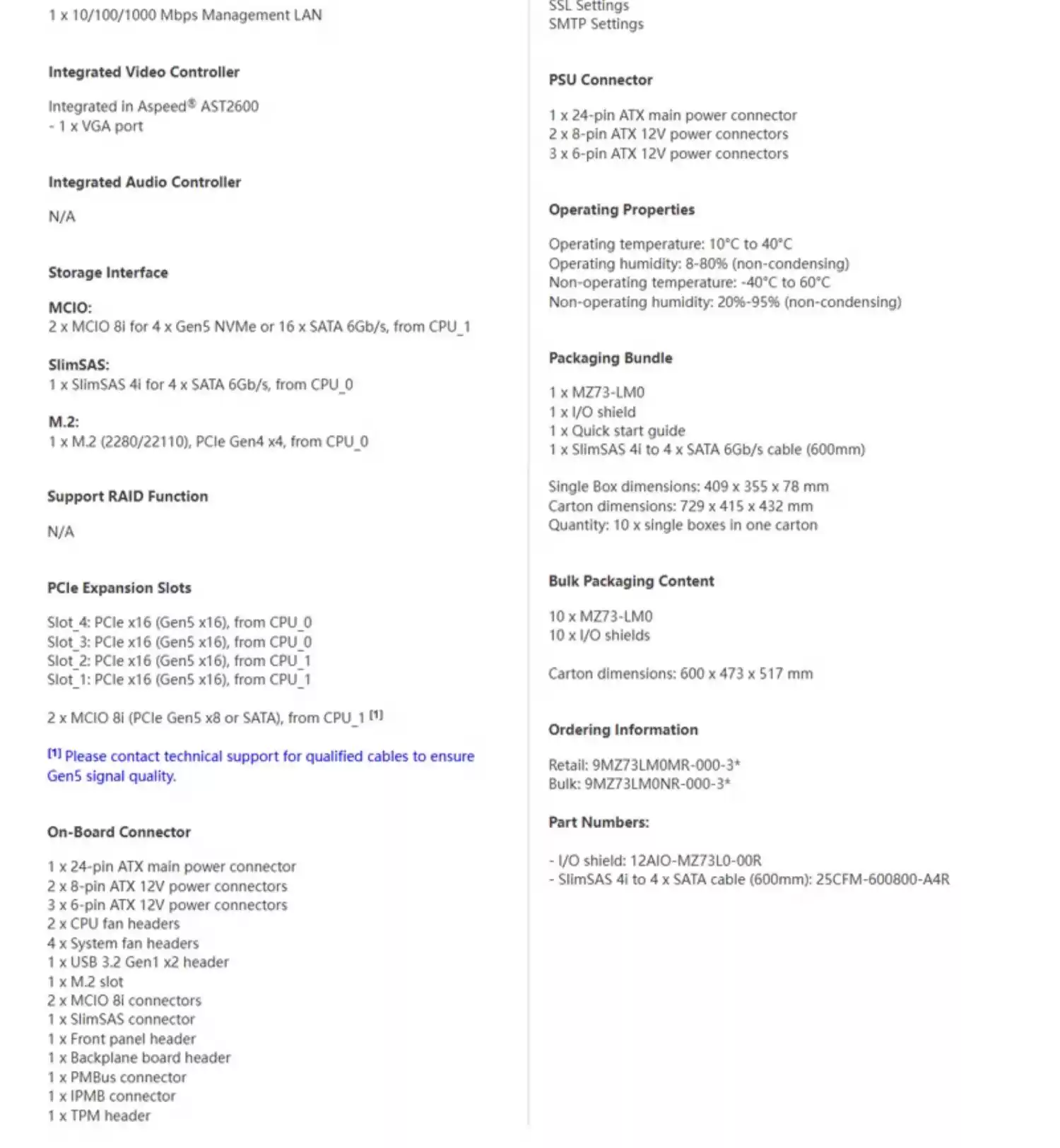 技嘉MZ73-LM1/MZ73-LM0主板支持EPYC9005/9004送MOS散热片和档片