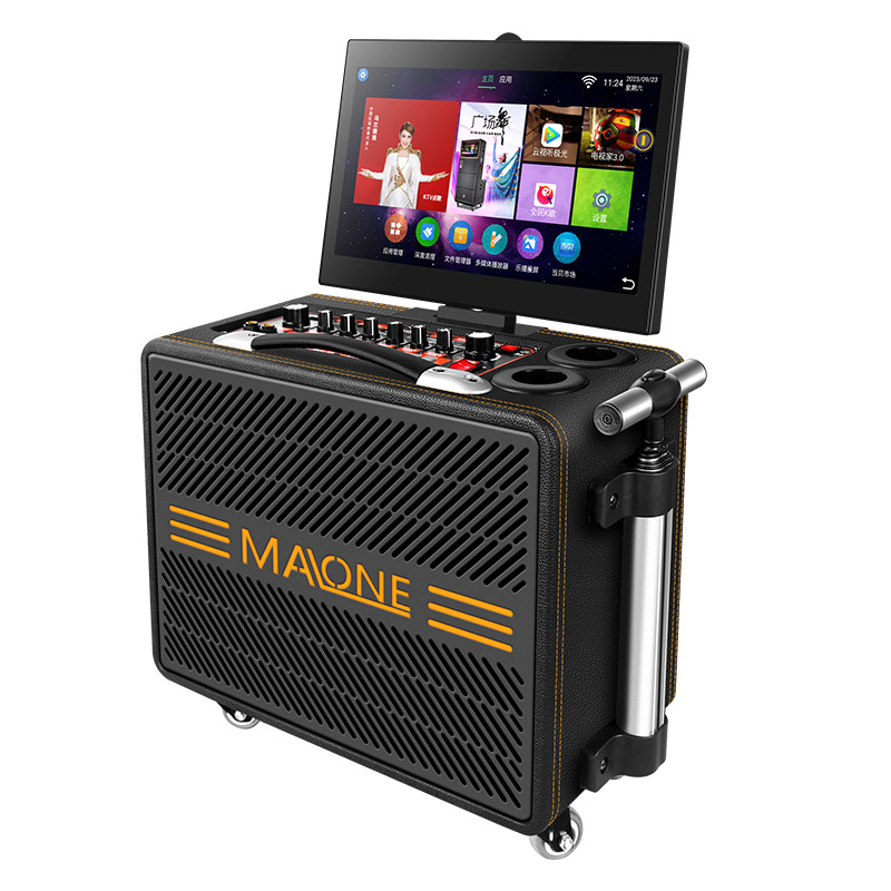 曼龙GT-810带显示屏便携音响KTV点歌带声卡直播K歌户外拉杆音箱-Taobao Singapore