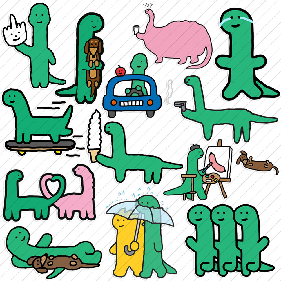 Korean joguman dinosaur stickers: make your suitcase and ipad instantly ...