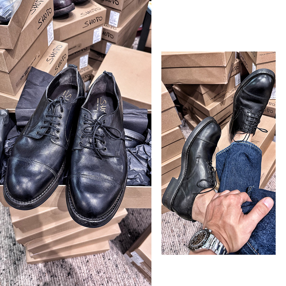 Autum must-have! [wei] autumn new peak distressed) italian-made shoto ...